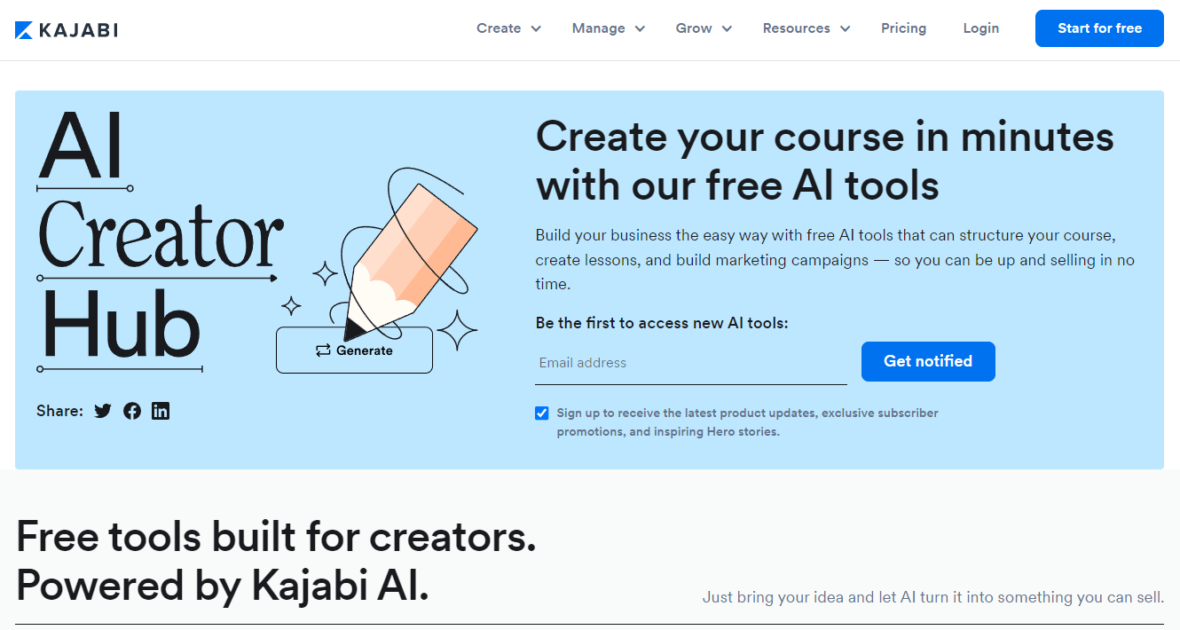 Kajabi AI: Free AI Tools Built For Content Creators - Learning Revolution